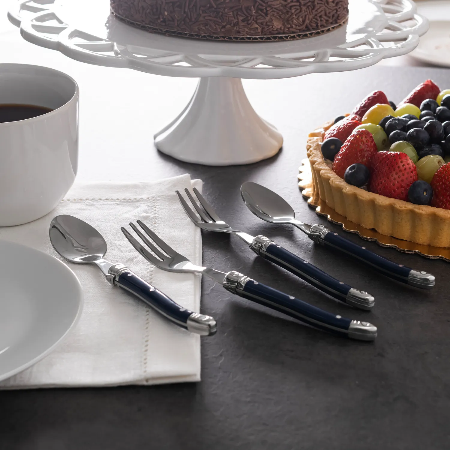 French Home 8-Piece Laguiole Cocktail/Dessert Spoon and Fork Set | Sur ...