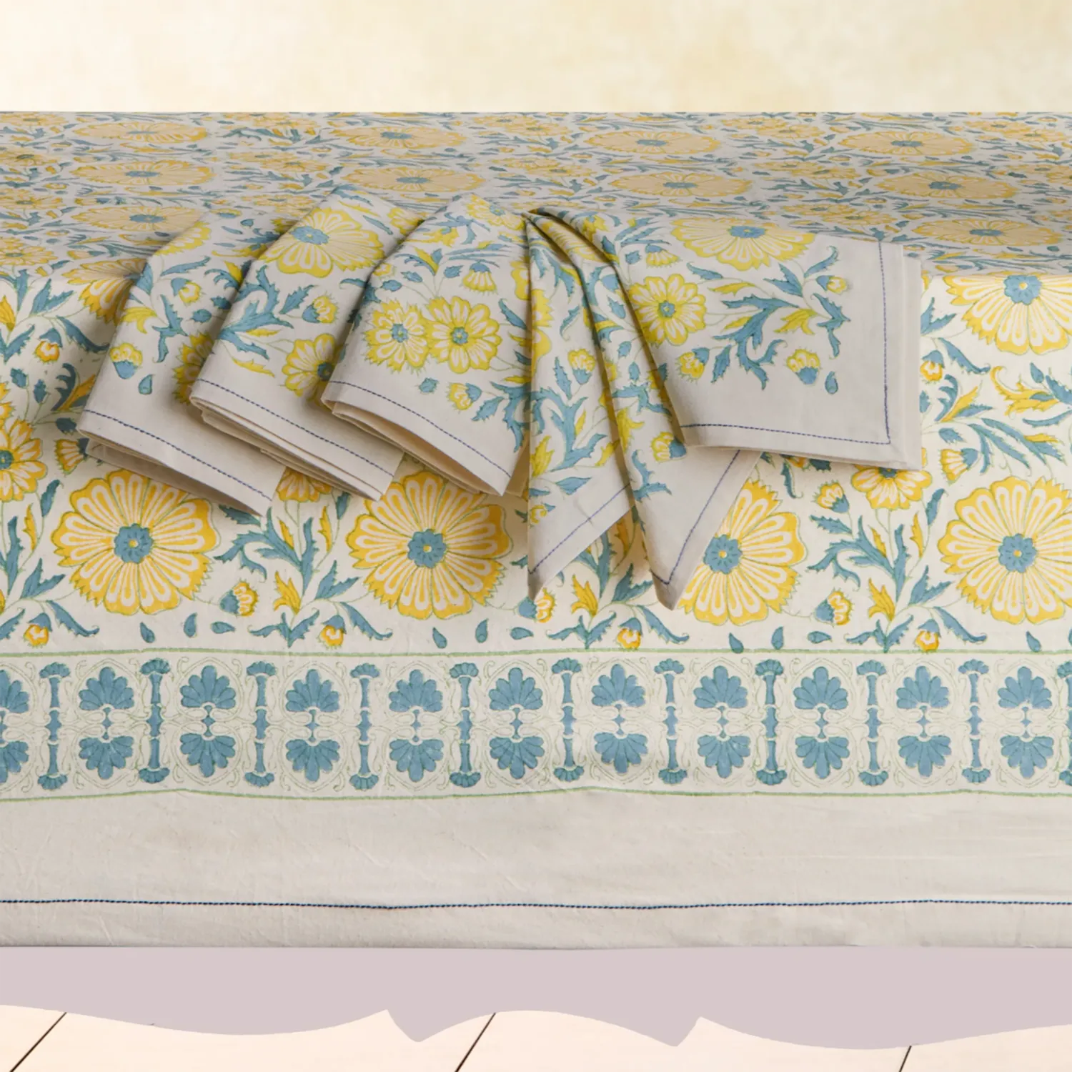 Sustainable Threads Bloom Wheat Tablecloth | Sur La Table