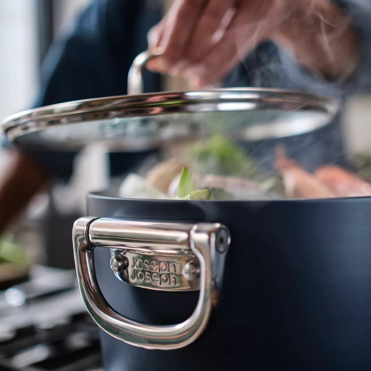 Joseph Joseph Space Ceramic Nonstick Stock Pot with Folding Handles ...